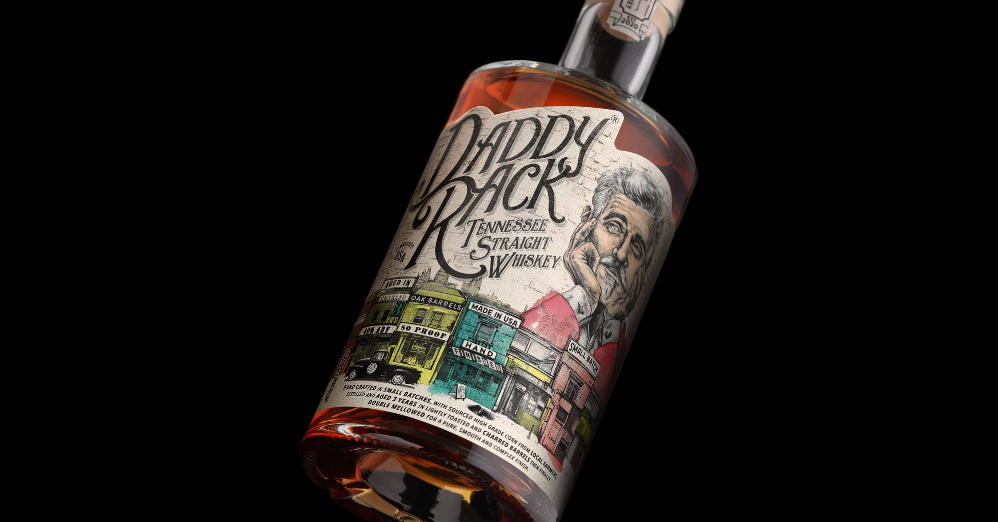 Daddy Rack Tennessee Straight Whiskey packaging and branding by ...